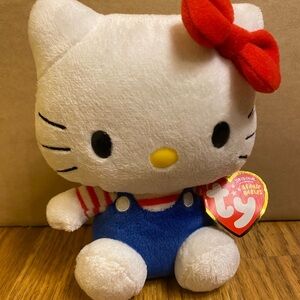 Hello Kitty | Toys | New Hello Kitty With Blue Overalls Ty Beanie Baby ...